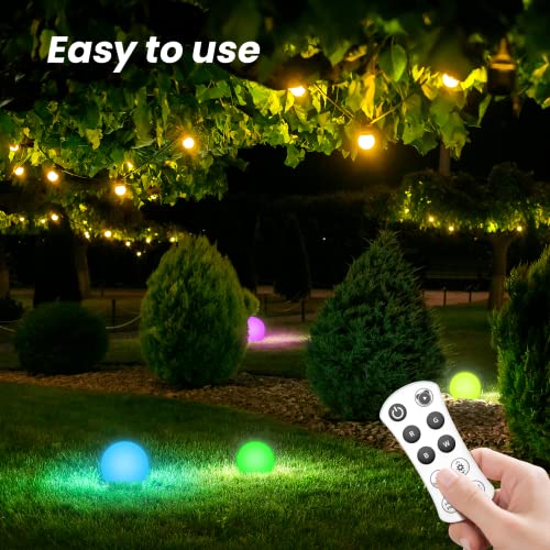 Floating Pool Lights, Christmas Lights Outdoor 8 Pack IP68 Waterproof with 16 Colors, Hanging Lights with Timer/Remote, Christmas Ornaments for Party, Holiday, Patio, Garden,Bathtub, Backyard