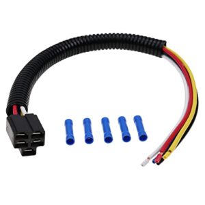 dvparts 5 pin 18″ ignition key switch wiring harness m90206 compatible with john deere, cub cadet, troy-bilt, toro, exmark, hustler, ariens gravely simplicity snapper murray garden lawn tractor