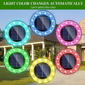 NFESOLAR Solar Ground Lights Outdoor Waterproof Color Changing Christmas Lights for Pathway Walkway Patio Yard Lawn (4 Packs)