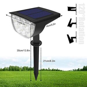 Solar Landscape Spotlights, 30 LED Waterproof Outdoor Wall Lights, Solar Powered Warm White 3000K Security Light, Wireless Landscaping Light for Yard Garden Driveway Porch Walkway Pool Patio, 4 Pack