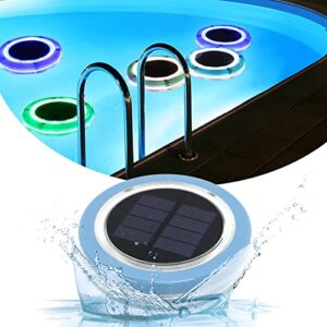 lilonzon floating pool lights solar swimming pool light with 4 single color outdoor decorations light waterproof led lights for patio,garden and pool (blue, 1-pack)