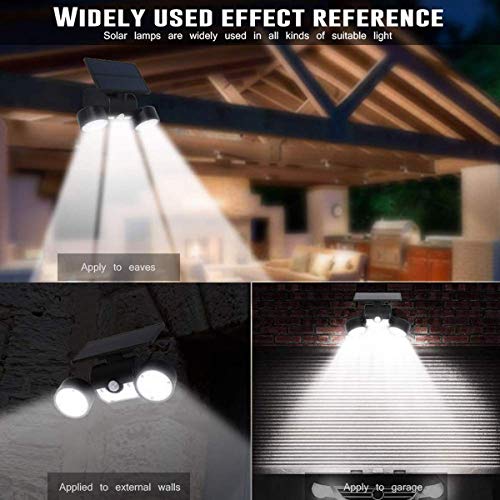 Fatpoom Solar Lights Outdoor, Motion Sensor Security Lights Solar Wall Lights with Dual Head Spotlights 30 LED Waterproof 360°Adjustable Solar Motion Lights Outdoor for Garden Garage Patio (1 Pack)