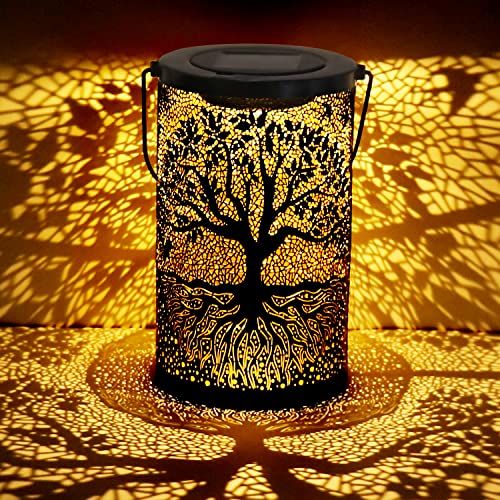 ZWOOS Solar Lantern for Outdoor, Waterproof Solar Lights, Hanging/ Standing, for Balcony, Patio, Garden Decoration