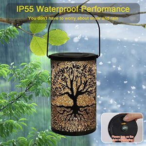 ZWOOS Solar Lantern for Outdoor, Waterproof Solar Lights, Hanging/ Standing, for Balcony, Patio, Garden Decoration