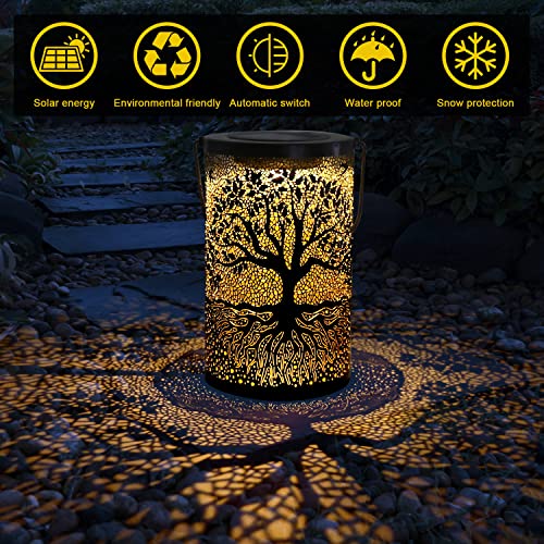 ZWOOS Solar Lantern for Outdoor, Waterproof Solar Lights, Hanging/ Standing, for Balcony, Patio, Garden Decoration