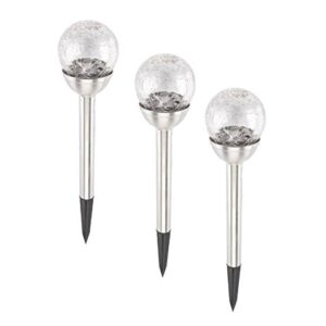 One Stop Gardens 3 Pc. Solar Glass Crackle Ball Pathway Light Set