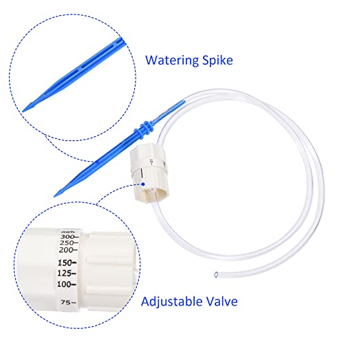 M METERXITY 2 Pack Plant Drip Bag - Plants Drip Irrigation, Automatic Watering Adjustable Valve, Apply to Outdoor/Garden (2L, Clear)