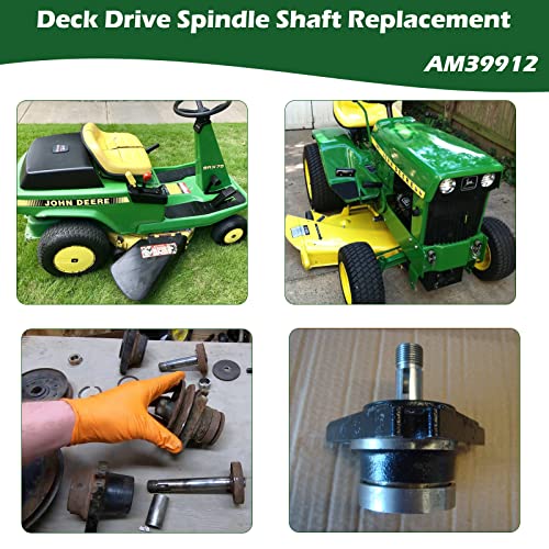 Sunluway Blade Spindle AM39912 Deck Drive Spindle Shaft for John Deere F510 F525 SRX75 SRX95 STX30 STX38 Lawn Mowers Garden Tractors Replaces AM39916, AM33098, AM30301, AM37999