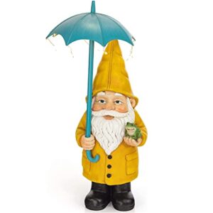 vp home rain slicker gnome solar powered led outdoor decor garden light