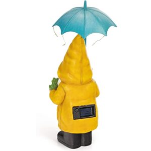 VP Home Rain Slicker Gnome Solar Powered LED Outdoor Decor Garden Light