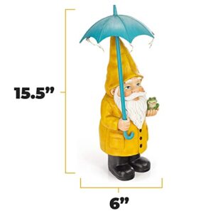 VP Home Rain Slicker Gnome Solar Powered LED Outdoor Decor Garden Light