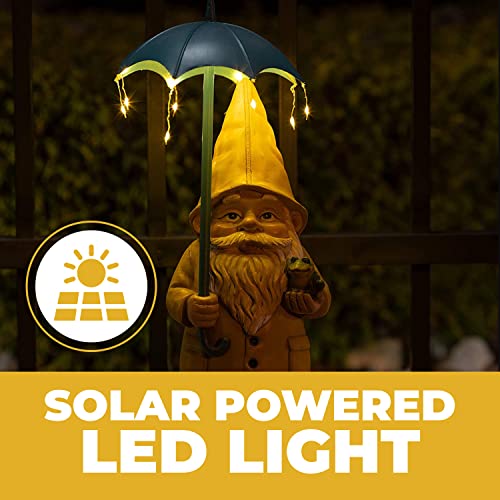 VP Home Rain Slicker Gnome Solar Powered LED Outdoor Decor Garden Light