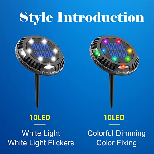 Led Solar Power Buried Light-Waterproof Under Ground Lamp Outdoor Way Garden Deckcolor,Easy to Install,Perfect Lights for Your Front Road, Garden (B Coloured Light)