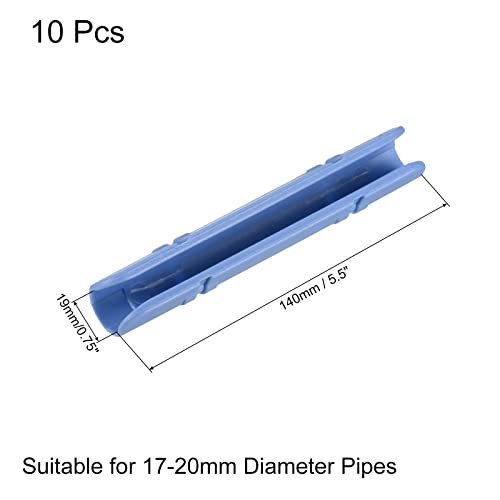 MECCANIXITY Greenhouse Frame Pipe Clamp 19mm Inner Dia Plastic Film Tube Clip Connector for Garden Sunshade Net Fixed Light Blue Pack of 10