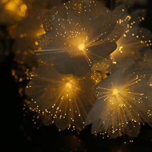 TIANSHENG Fiber Optic Flower String Light, 14ft 20 Led Flower Light Waterproof, Battery Powered Suitable for Bedroom, Christmas Tree, Garland, Wedding Party, New Year, Garden Romantic Decor-Warm Light