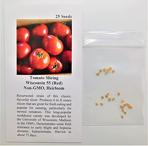 David's Garden Seeds Tomato Slicing Indeterminate Wisconsin (Red) 25 Non-GMO, Heirloom Seeds