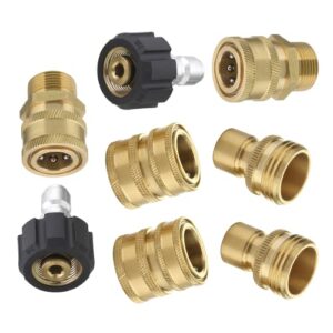 m mingle ultimate pressure washer adapter set, quick disconnect kit, m22 swivel to 3/8 inch quick connect, 3/4 inch to quick release, 8-pack