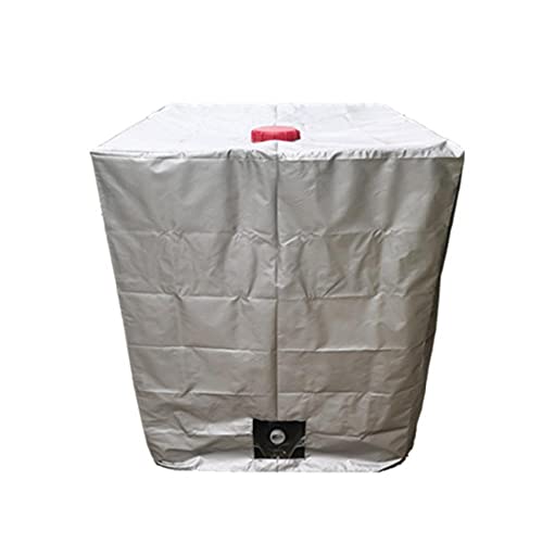 IBC Tote Cover Huapate 275 Gallon Tote Sunshade Water Proof Protective Hood 1000 L Protective Cover Garden Water Tank Silver