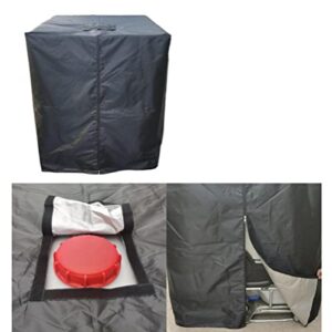 IBC Tote Cover Huapate 275 Gallon Tote Sunshade Water Proof Protective Hood 1000 L Protective Cover Garden Water Tank Silver