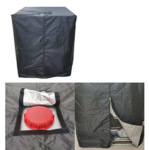 IBC Tote Cover Huapate 275 Gallon Tote Sunshade Water Proof Protective Hood 1000 L Protective Cover Garden Water Tank Silver