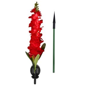 solustre red landscape solar flower lights outdoor garden stake flower lights led flower solar powered decoration for patio lawn garden yard decoration