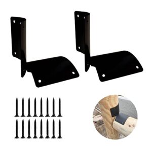 srnetkj 4 pcs round post fence brackets black heavy duty round rail fence bracket for farm ranch courtyard garden, 3-1/2 inch