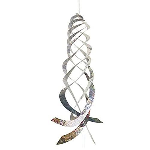 weiyufang Bird Spiral Reflectors Silver Mylar Spinner,Hanging Reflective Bird Deterrent Device for House Garden Swimming Pool