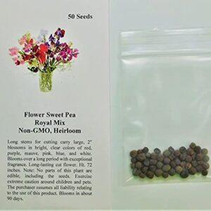 David's Garden Seeds Flower Sweet Pea Royal Mix FBA-1319 (Multi) 50 Non-GMO, Heirloom Seeds