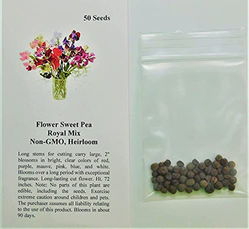 David's Garden Seeds Flower Sweet Pea Royal Mix FBA-1319 (Multi) 50 Non-GMO, Heirloom Seeds