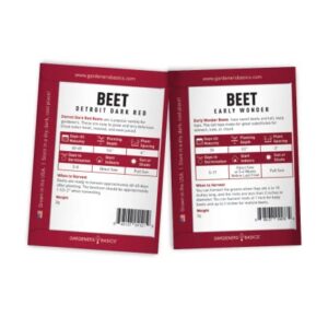 Beet Seeds for Planting Home Garden - 5 Variety Pack Detroit Dark Red, Golden Detroit, Early Wonder, Cylindria and Chioggia Great for Spring, Summer, Fall, Heirloom Veggie Seeds by Gardeners Basics