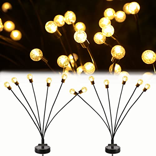 YUNJACKEYDZ Solar Garden Lights-Outdoor Solar Lights for Yard-Solar Powered Firefly Lights Outdoor Waterproof Wind Dancing Solar Lights for Landscape Decoration Lights Yard Patio Pathway Decoration