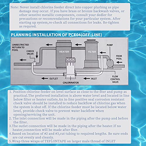 CL220 Off-line Automatic Pool Chlorinator for Swimming Pool Ponds Garden,Replacement for Hayward Chlorine Feeder,Economy in-Line Above-Ground Pool Automatic Chlorine Bromine Feeder,Easy to Install