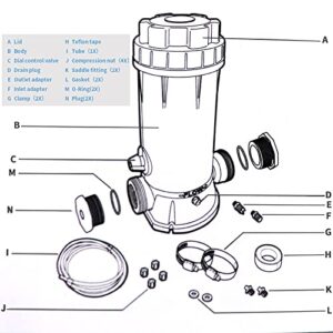 CL220 Off-line Automatic Pool Chlorinator for Swimming Pool Ponds Garden,Replacement for Hayward Chlorine Feeder,Economy in-Line Above-Ground Pool Automatic Chlorine Bromine Feeder,Easy to Install