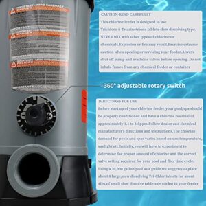 CL220 Off-line Automatic Pool Chlorinator for Swimming Pool Ponds Garden,Replacement for Hayward Chlorine Feeder,Economy in-Line Above-Ground Pool Automatic Chlorine Bromine Feeder,Easy to Install