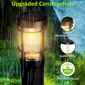 HAARAY Solar Pathway Lights Outdoor Waterproof, Solar Powered Landscape Path Lights with 2 Brightness Modes, Auto On/Off Solar Garden Lights for Yard, Lawn, Walkway, Driveway, Warm White, 4 Pack