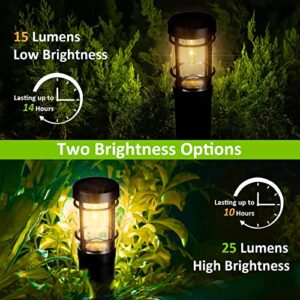 HAARAY Solar Pathway Lights Outdoor Waterproof, Solar Powered Landscape Path Lights with 2 Brightness Modes, Auto On/Off Solar Garden Lights for Yard, Lawn, Walkway, Driveway, Warm White, 4 Pack