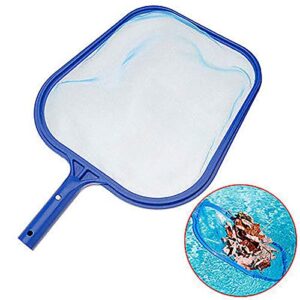 swimming pool cleaner supplies, pool pond flat leaf rake net pool leaf skimmer heavy duty swimming pool cleaning leaf skimmer net for cleaning swimming pool garden pond hot tub spa blue