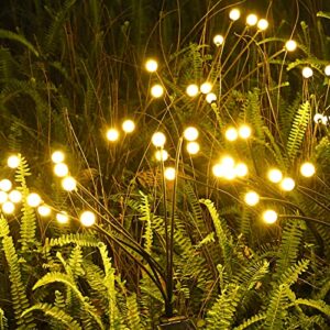 solar swaying garden lights,new upgraded solar firefly lights outdoor waterproof,solar vibrant garden decorative lights for yard patio walkway pathway courtyard,warm light 2 pack