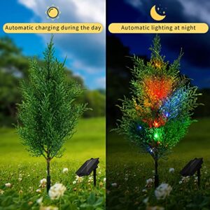 Ahongem Solar Christmas Decorations Light 4pack Solar Christmas Tree Holiday Christmas Decorations Lights Waterproof for Yard Patio Lawn Pathway