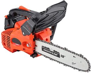 25.4cc gas chainsaw, 12″ gasoline chainsaw handheld cordless petrol gasoline chain saw wood cutting grindling machine for cutting wood with tool kit,garden farm home use,3000r/min