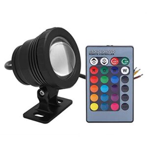 yosoo underwater lawn light, 5w rgb outdoor waterproof led swimming pool light garden lamp with remote controller(black)