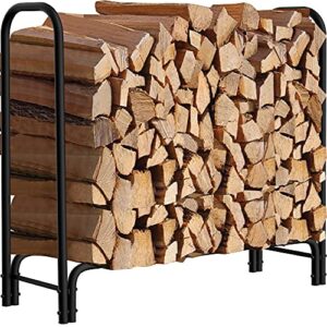 Amagabeli Firewood Rack Outdoor Black 4ft Bundle Amagabeli Firewood Rack with Cover Outdoor Black 8ft