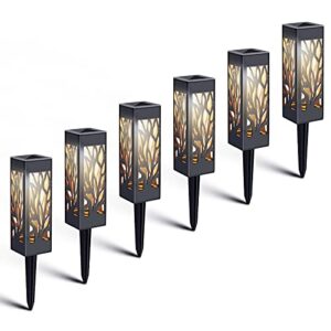 solar lights outdoor,6 pack solar pathway lights outdoor-waterproof,led landscape lighting solar powered outdoor lights solar garden lights for pathway walkway patio yard & lawn warm white