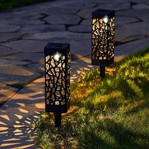 Solar Lights Outdoor,6 Pack Solar Pathway Lights Outdoor-Waterproof,LED Landscape Lighting Solar Powered Outdoor Lights Solar Garden Lights for Pathway Walkway Patio Yard & Lawn Warm White