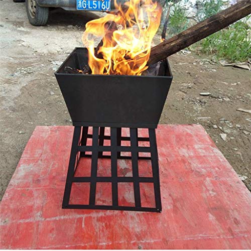 SCYMX Outdoor Garden Metal Charcoal Fire Pit 500°C Camping Fishing BBQ Burner Bowl Multifunction Removable Stove Barbecue Grill Stand