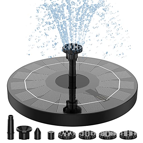 AISITIN 2.5W Solar Bird Bath Fountain Pump & 3.5W LED Solar Fountain Pump with Colorful Lights & 3000mAh Battery, Solar Water Fountain Pump for Garden, Ponds, Fish Tank and Outdoor