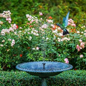 AISITIN 2.5W Solar Bird Bath Fountain Pump & 3.5W LED Solar Fountain Pump with Colorful Lights & 3000mAh Battery, Solar Water Fountain Pump for Garden, Ponds, Fish Tank and Outdoor