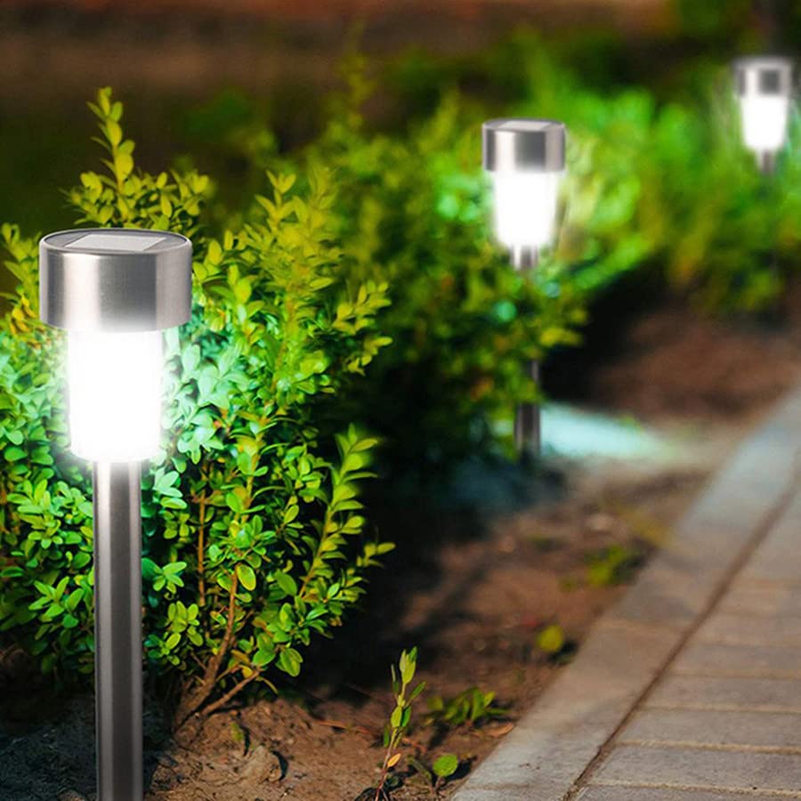 Evgoisle 12 Packs Solar Pathway Lights Outdoor Solar Garden Lights LED White Light for Patio, Yard, Driveway