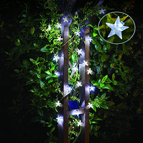 AIDDOMM 30Ft 50 LED Solar Star Lights Outdoor Waterproof, Solar Twinkle Star String Lights Like The Charming Eyes of a Mischievous Child, Shine on Your Garden, Patio, 2 Modes