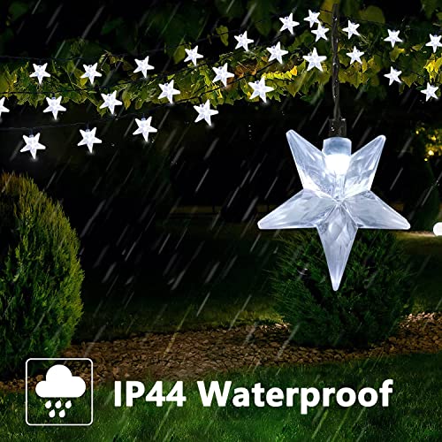 AIDDOMM 30Ft 50 LED Solar Star Lights Outdoor Waterproof, Solar Twinkle Star String Lights Like The Charming Eyes of a Mischievous Child, Shine on Your Garden, Patio, 2 Modes